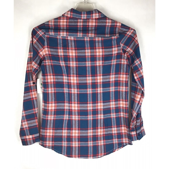 S&A | Tops | Sa Boutique Plaid Flannel Roll Tab Sleeve Shirt | Poshmark